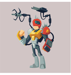 Blue robot attack game sprites Royalty Free Vector Image