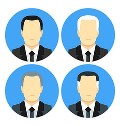 Four man outline faces Royalty Free Vector Image