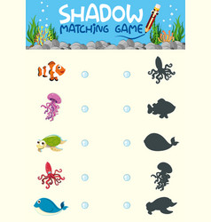 Matching monster shadow game Royalty Free Vector Image