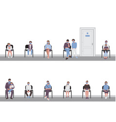 Social distance queue people in masks distancing Vector Image