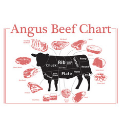 Angus beef chart Royalty Free Vector Image - VectorStock