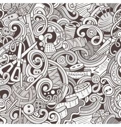 Cartoon cute hand drawn handmade seamless pattern Vector Image