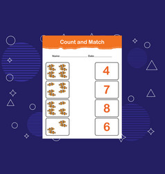 Count and match with the correct number how Vector Image