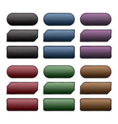 Rounded button banner backgrounds in 5 colors Vector Image