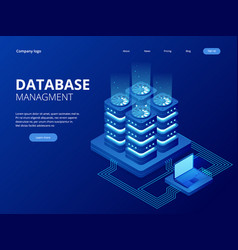 Isometric digital technology web banner big data Vector Image