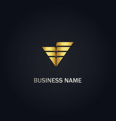 V initial shape line logo Royalty Free Vector Image