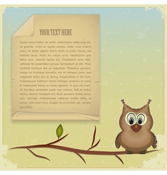 Owl drinking tea and reading newspaper Royalty Free Vector