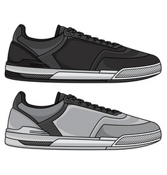 Set black and white with boots Royalty Free Vector Image