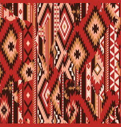 Native american style fabric patchwork wallpaper Vector Image