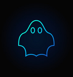 Ghost blue outline icon Royalty Free Vector Image