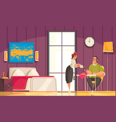 Welcome to hotel cartoon poster Royalty Free Vector Image