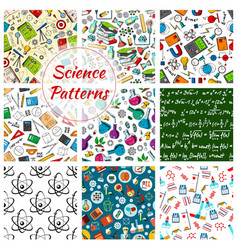 Science seamless pattern in flat design style Vector Image