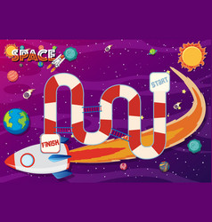 Game template with many planets in space Vector Image