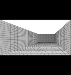 3d room corner perspective grid interior Vector Image