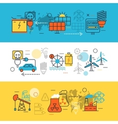 Renewable and non-renewable energy sources poster Vector Image