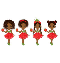 Cute little african american girls Royalty Free Vector Image