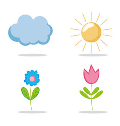 Spring natural floral symbols with blossom Vector Image