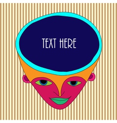 Cartoon female woman head with empty speech Vector Image