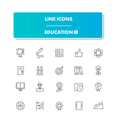 Set line icons of education Royalty Free Vector Image