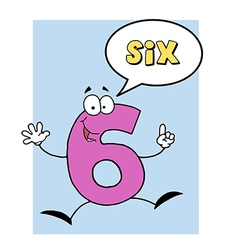 Funny cartoon numbers-6 Royalty Free Vector Image