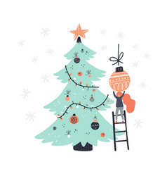 Christmas tree decoration Royalty Free Vector Image