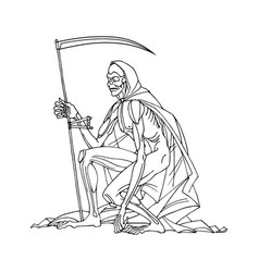 Death shroud scygrim reaper skeleton hood Vector Image