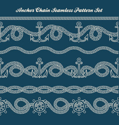 Seamless rope pattern set Royalty Free Vector Image