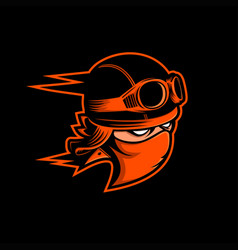 Cool man shield gaming logo Royalty Free Vector Image