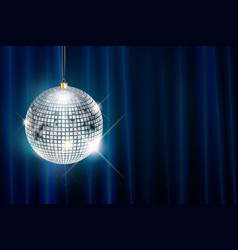 Disco ball with bright rays Royalty Free Vector Image