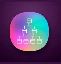 Tree diagram glyph icon hierarchical system node Vector Image