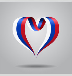 Russian flag heart shaped ribbon Royalty Free Vector Image