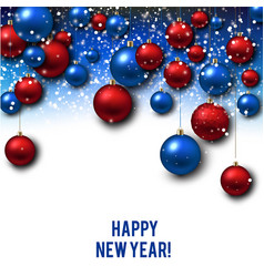 Christmas background with Red christmas balls and Vector Image