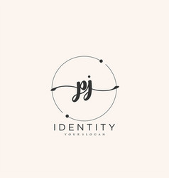 Pj handwriting logo of initial signature wedding Vector Image