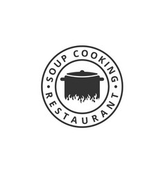 Soup cooking logo design inspiration Royalty Free Vector