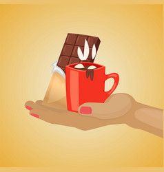 Chocolate making process sweet food production Vector Image