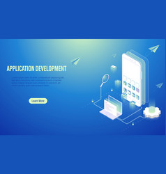 Mobile application development process modern Vector Image