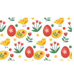 Cute easter seamless pattern spring repeating Vector Image