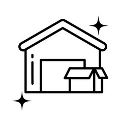 Door to delivery service line style icon Vector Image