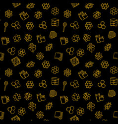 Beekeeping outline icon seamless pattern Vector Image