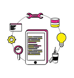 Technology information programming system code Vector Image