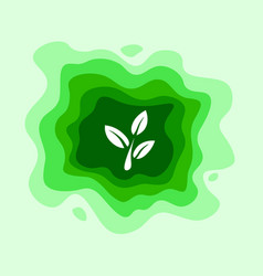 Environmental day green leaves paper cutout design