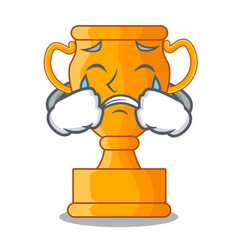 Crying trophy character cartoon style Royalty Free Vector