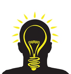 Lightbulb profile Royalty Free Vector Image - VectorStock