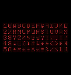 Latin alphabet letters numbers punctuation Vector Image