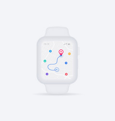 Smartwatch map gps navigation app ux ui concept Vector Image