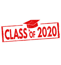 Congrats class 2020 lettering with graduation Vector Image