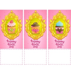 Happy birthday card background with cake Vector Image