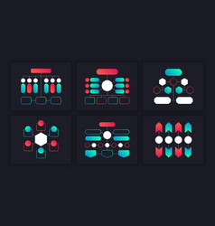 Flowchart schemes and hierarchy diagrams workflow Vector Image