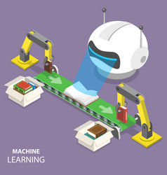 Artificial intelligence flat isometric Royalty Free Vector