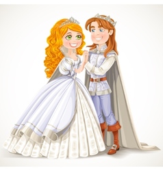 Wedding of Prince and Fairytale princess Vector Image